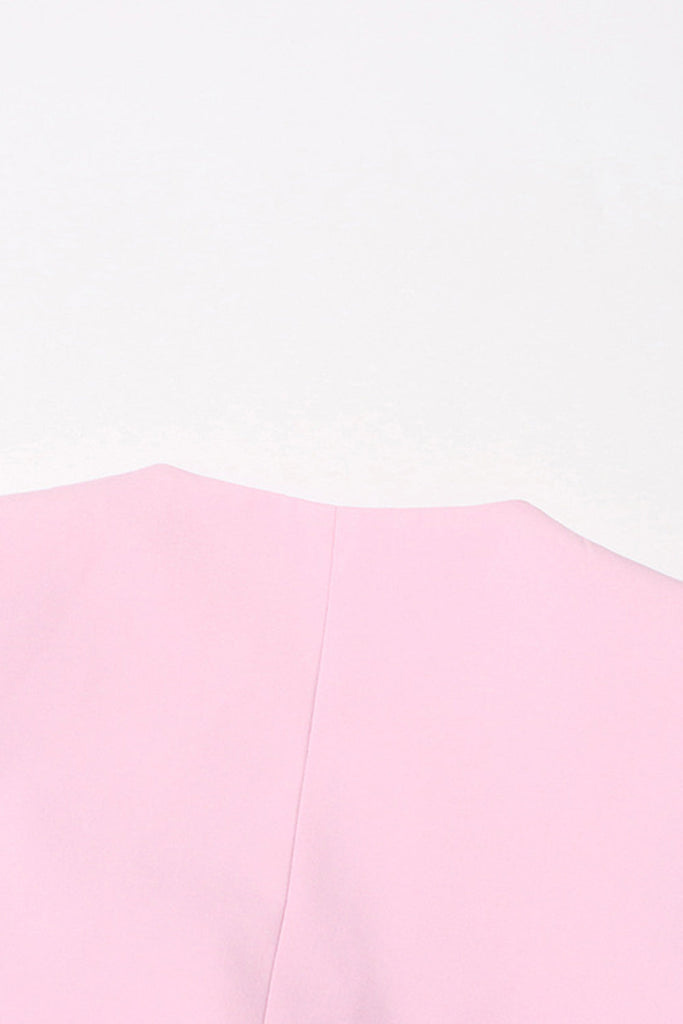 ZAPAKASA Elegant Pink 3D Flower Women's Blazer