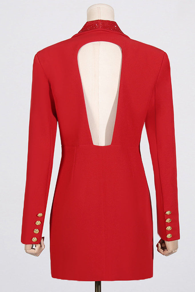 ZAPAKASA Sparkly Black Beading Women's Blazer Shawl Lapel Double ...